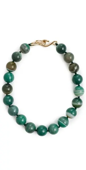 Madewell Oversized Stone Bead Choker Necklace - Alpine