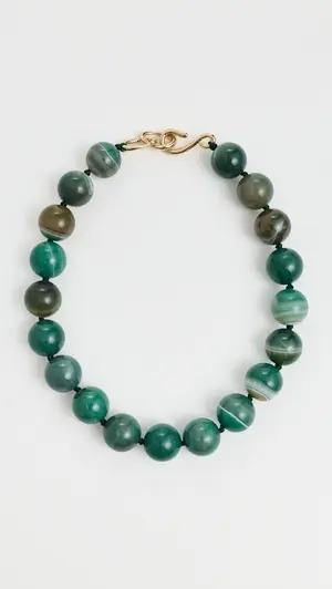 Madewell Oversized Stone Bead Choker Necklace - Alpine