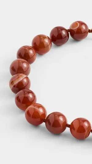 Madewell Oversized Stone Bead Choker Necklace - Cherry