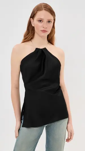 Victoria Beckham Chain Detail Halter Neck Cami Top