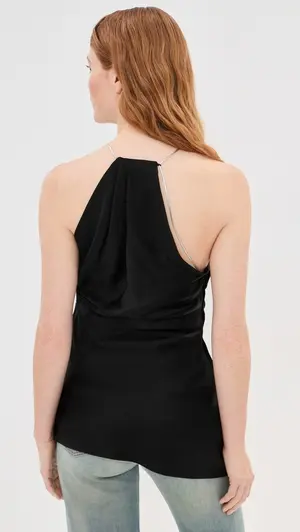 Victoria Beckham Chain Detail Halter Neck Cami Top