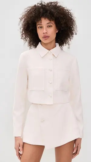 Good American Luxe Suiting Cropped Jacket - Soft Shell