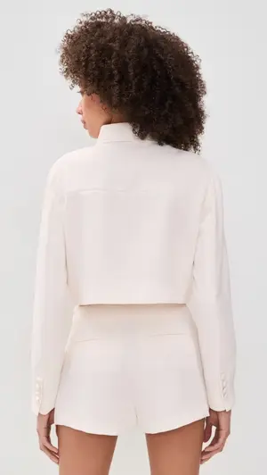 Good American Luxe Suiting Cropped Jacket - Soft Shell