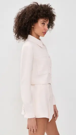 Good American Luxe Suiting Cropped Jacket - Soft Shell