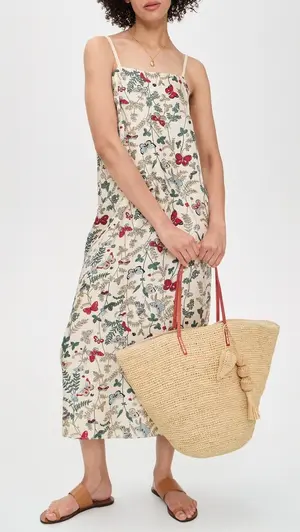 Hat Attack Raffia Tote With Leather Trim And Tassel