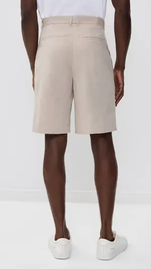LES DEUX Reece Pleated Slub Shorts