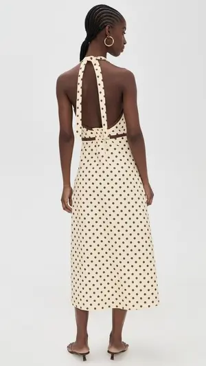 Posse Bowie Dress In Polka Dots - Vanilla/choc