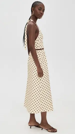 Posse Bowie Dress In Polka Dots - Vanilla/choc