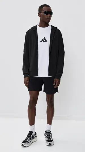 Adidas Full Zip Stretch Hooded Sweatshirt