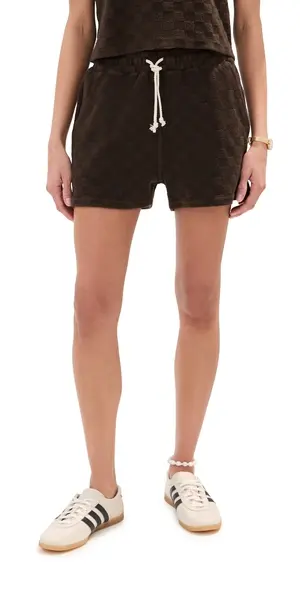 STATE & LAKE Paris Terry Cloth Shorts - Chocolate