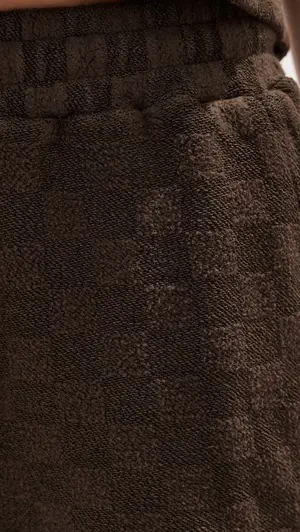 STATE & LAKE Paris Terry Cloth Shorts - Chocolate