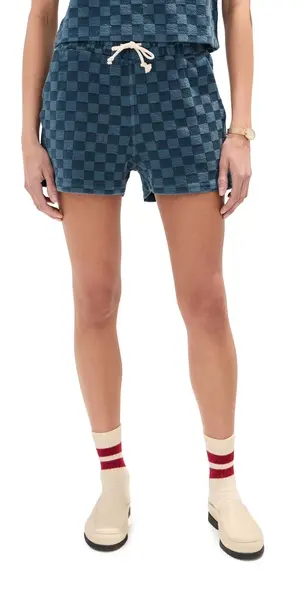 STATE & LAKE Paris Terry Cloth Shorts - Navy