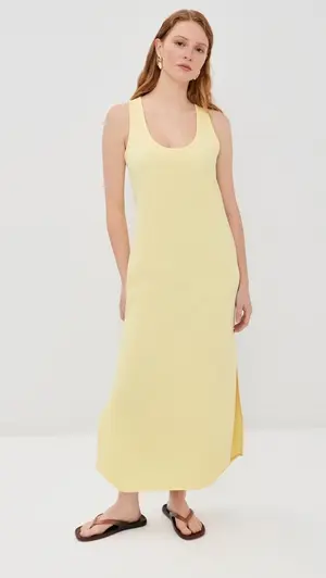 Wardrobe.NYC Matte Tank Dress - Lemon