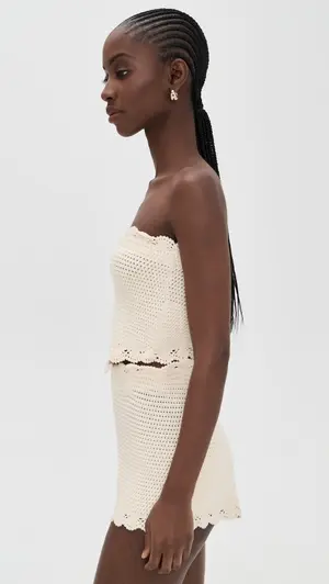 Posse Dylan Crochet Strapless Top