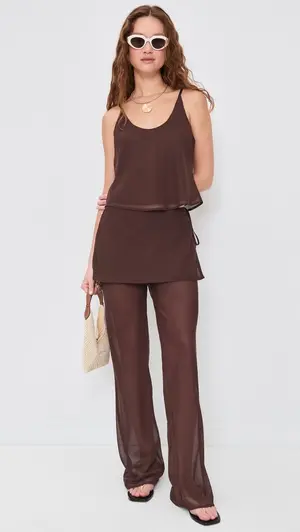 MADISON THE LABEL Anastasia Tank - Choc