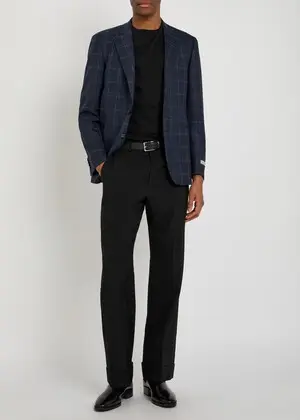 Canali Plaid Wool-blend Blazer