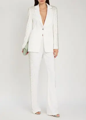Alice + Olivia Crystal-embellished Crepe Blazer