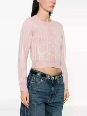 Kenzo Striped Knit Cardigan - Pink