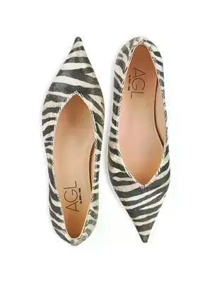 Agl Zebra Pattern Point-toe Flats