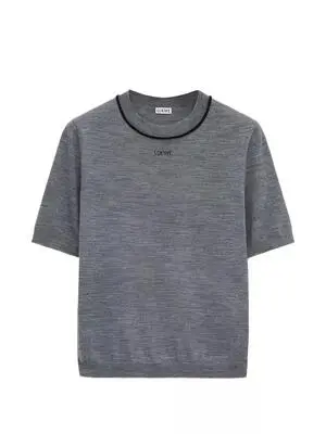 Loewe Logo-detail Knitted T-shirt - Grey