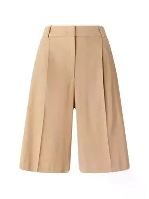 Pinko Pleated Linen Shorts - Brown