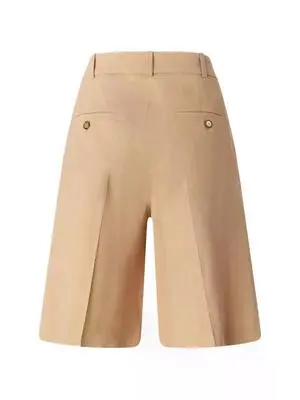Pinko Pleated Linen Shorts - Brown