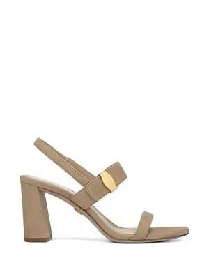 Veronica Beard Genetta Buckle Strap Sandals - Neutrals