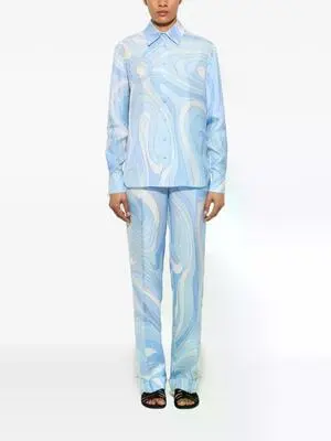 Emilio Pucci Marmo-print Silk Pants