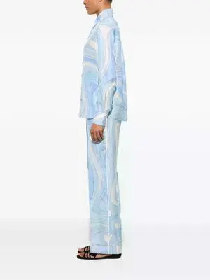 Emilio Pucci Marmo-print Silk Pants