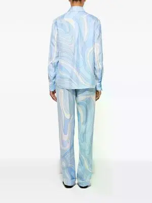 Emilio Pucci Marmo-print Silk Pants
