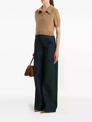 Khaite Leni Merino Wool & Mongolian Cashmere Polo Sweater - Neutrals