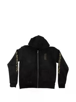 Chrome Hearts Vertical-logo Zip-up Hoodie - Black