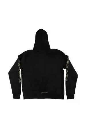 Chrome Hearts Vertical-logo Zip-up Hoodie - Black