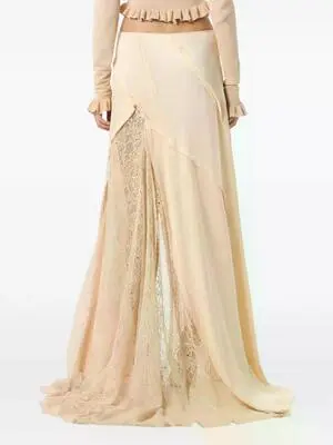 Blumarine Lace-detail Asymmetrical Skirt - Neutrals