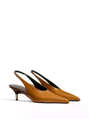 Khaite Bella Low Slingback Pumps - Brown