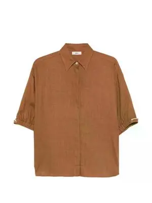 Herno Elasticated Sleeves Shirt - Brown