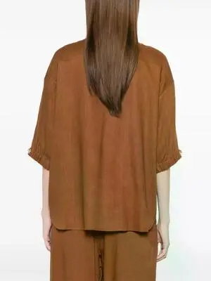 Herno Elasticated Sleeves Shirt - Brown