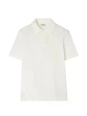 Burberry Cotton Polo Shirt With Knight Stamp - Neutrals