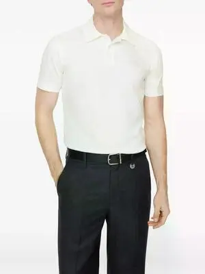 Burberry Cotton Polo Shirt With Knight Stamp - Neutrals