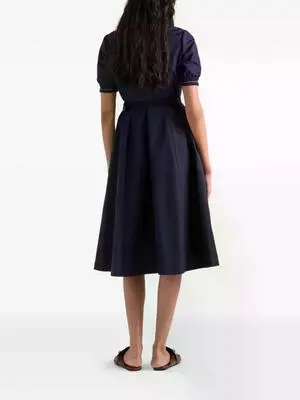 Prada Poplin Belted Shirt Dress - Blue