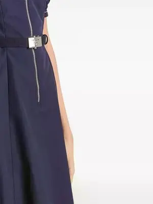 Prada Poplin Belted Shirt Dress - Blue