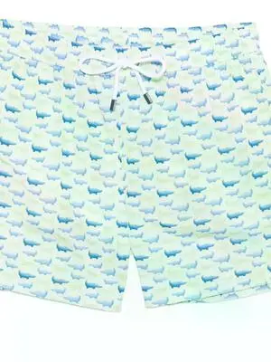 Fedeli Animal Print Drawstring Swim Shorts