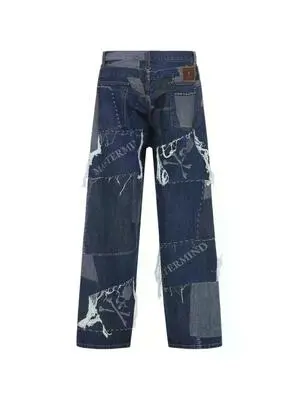 MASTERMIND WORLD Patchwork Distressed Jeans - Blue