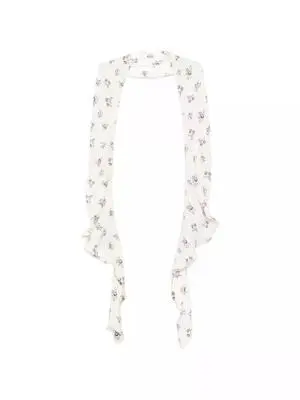 Dorothee Schumacher Ruffled Floral-print Scarf - Neutrals