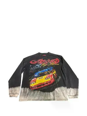 GODSPEED F.t.w Ls Bleached Wash Sweater - Black