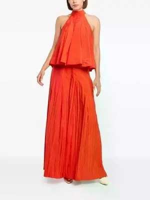 Cinq À Sept Jagger Halterneck Top With Rear Bow Detail - Red