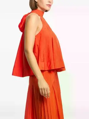 Cinq À Sept Jagger Halterneck Top With Rear Bow Detail - Red
