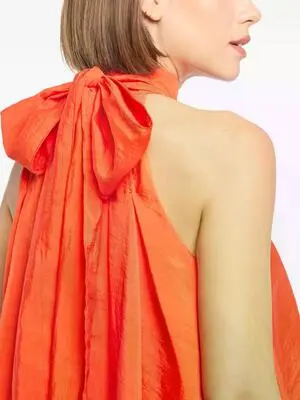 Cinq À Sept Jagger Halterneck Top With Rear Bow Detail - Red