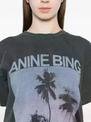ANINE BING Palm-print T-shirt - Grey