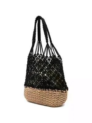 Karl Lagerfeld Raffia And Mesh Beach Bag